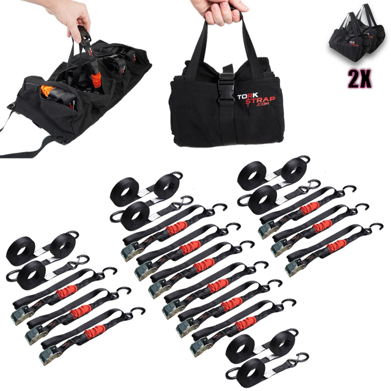 14'x1'' Spring Loaded Tie Down Straps | TorkStrap Model 500