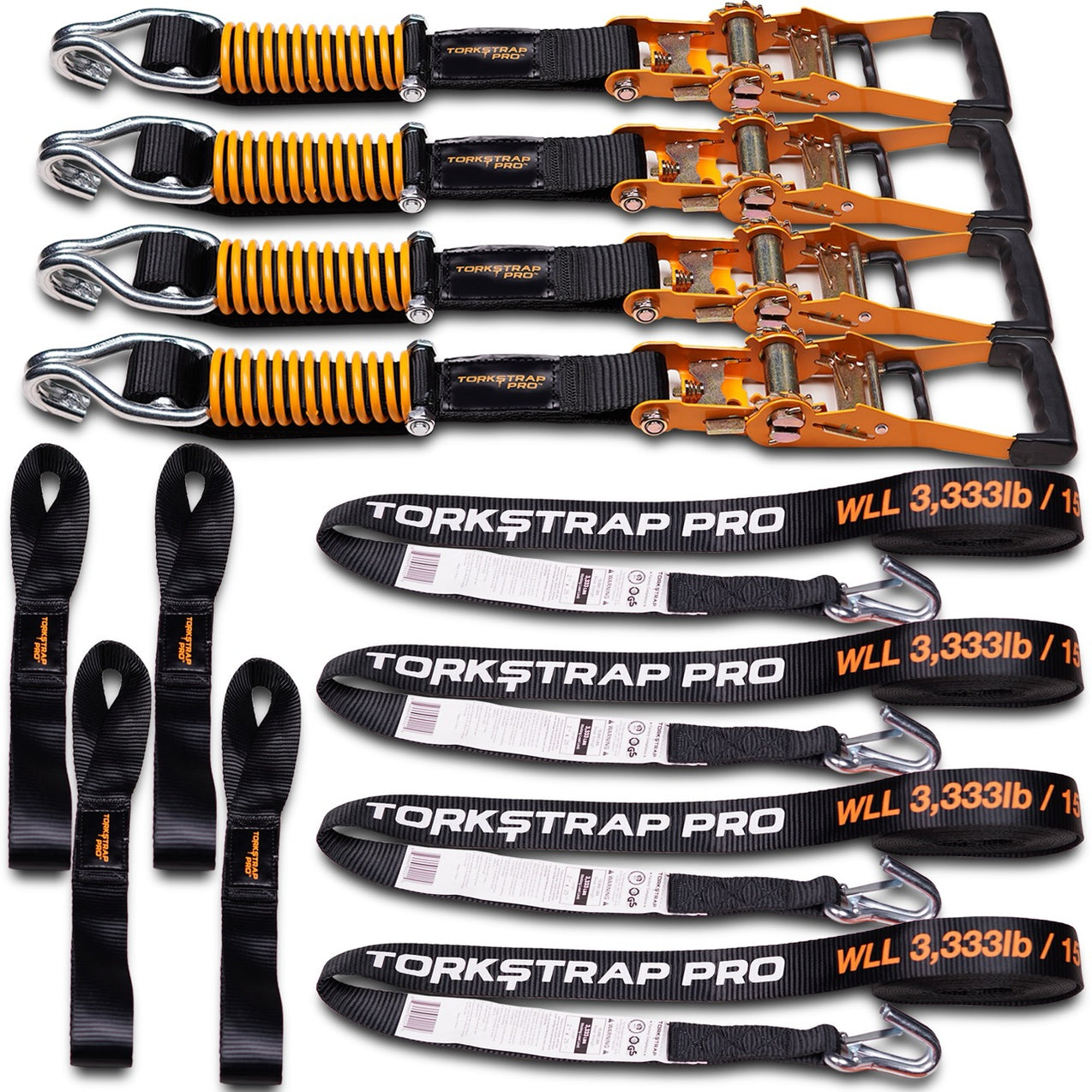 TorkStrap PRO | 25' x 2'' Self Tensioning Ratchet Straps (10,000LB Bre